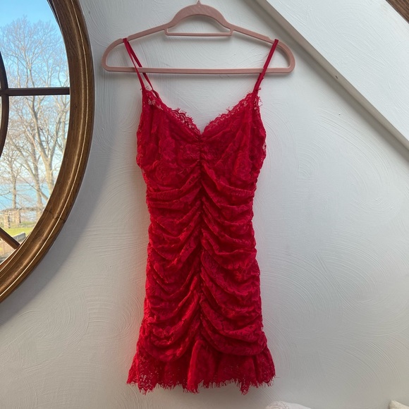 For Love And Lemons | Dresses | Love Lemons Della Mini Dress In Red ...